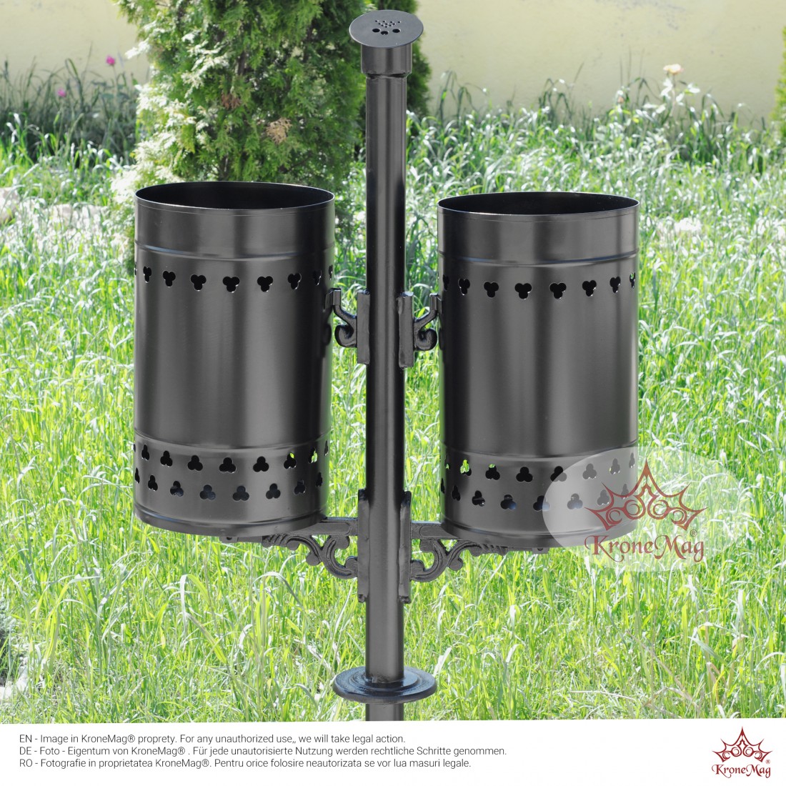 Coș Gunoi Exterior cu Scrumieră URBAN 2.S - KroneMag:: KroneMag