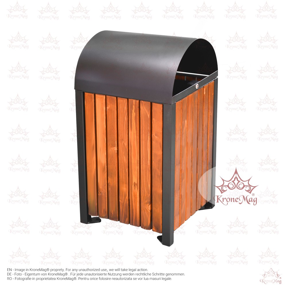 Coș Gunoi Exterior Stradal cu Capac URBAN 9C - KroneMag:: KroneMag