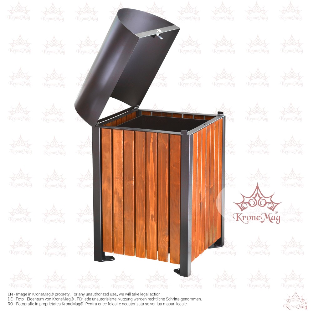 Coș Gunoi Exterior Stradal cu Capac URBAN 9C - KroneMag:: KroneMag