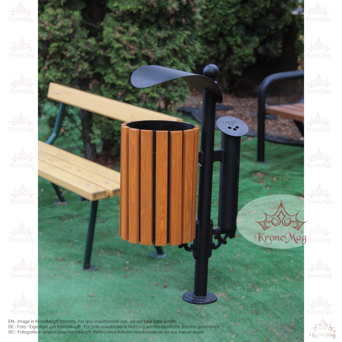 Coș Gunoi Stradal URBAN 1 RVL.R.CS cu capac și scrumieră - KroneMag ...